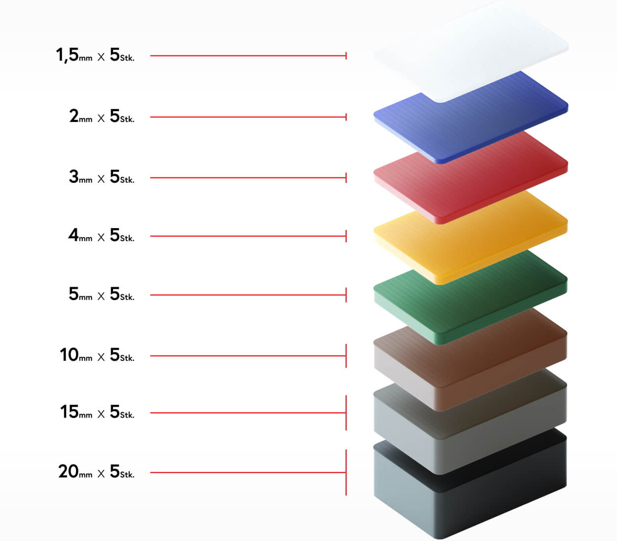 Unterlegplatten | Kunststoff | 60 x 40 mm | 40er